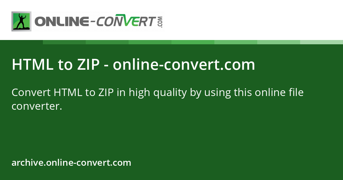 HTML to ZIP - online-convert.com