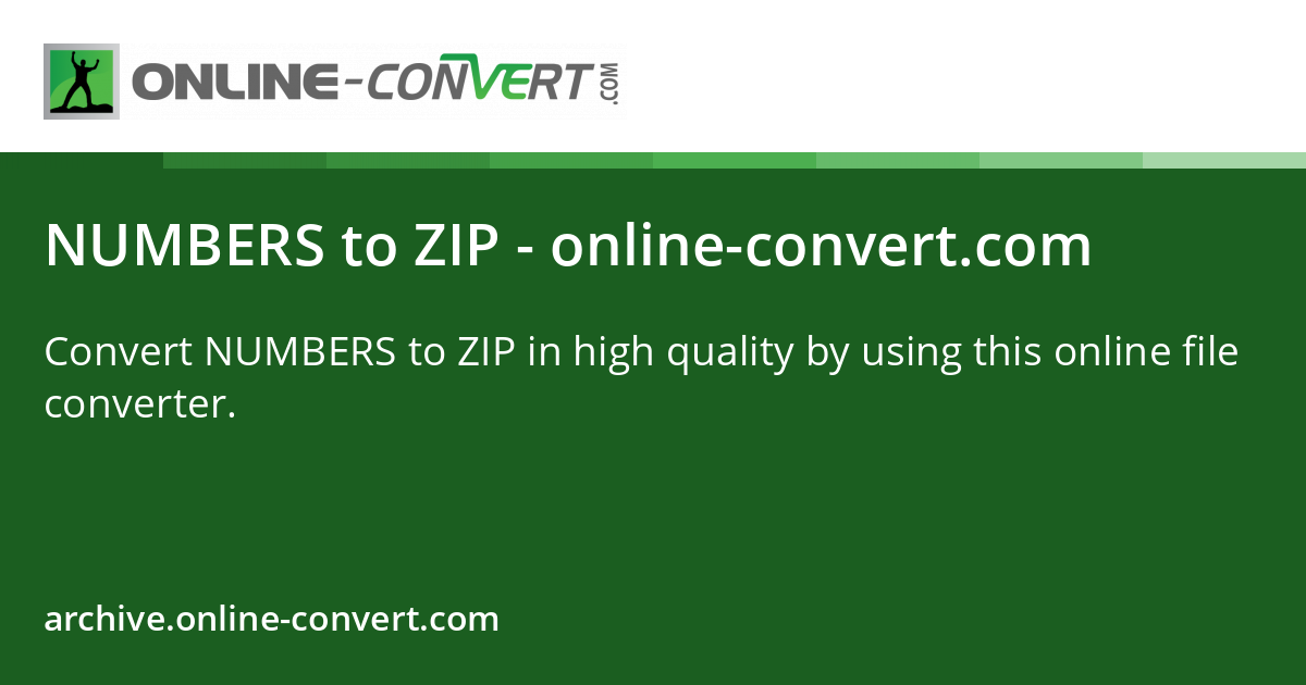 NUMBERS to ZIP - online-convert.com