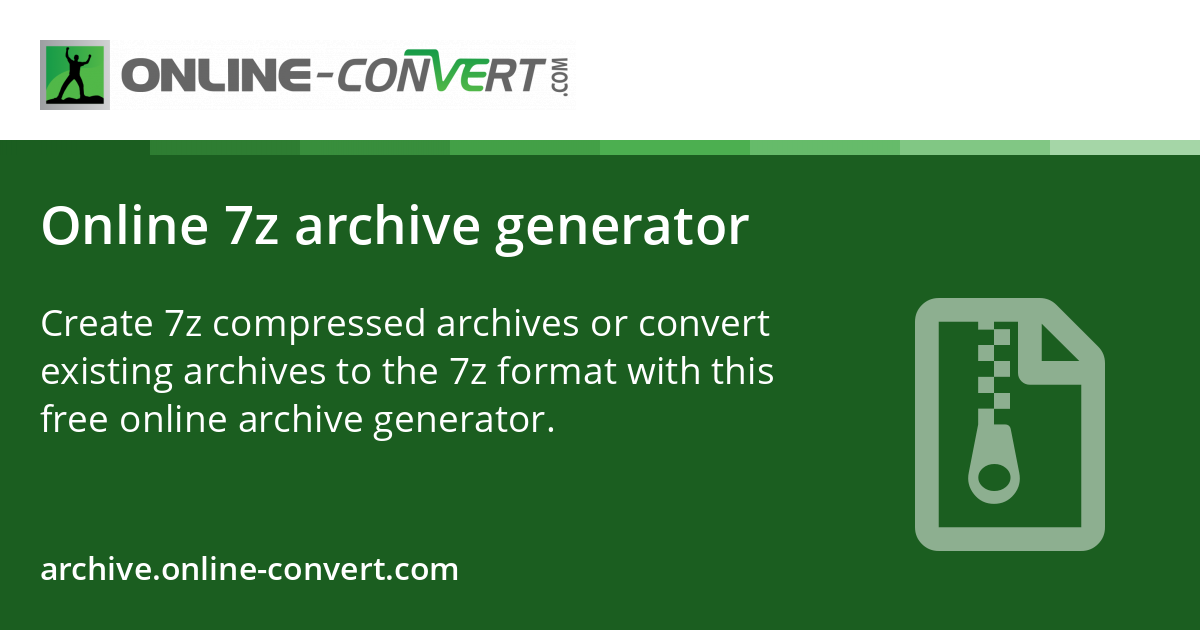 Online 7z archive generator