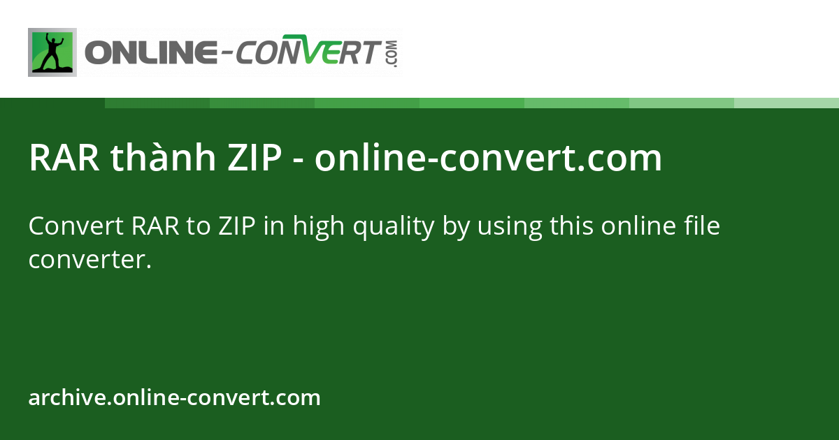 RAR đến ZIP - online-convert.com